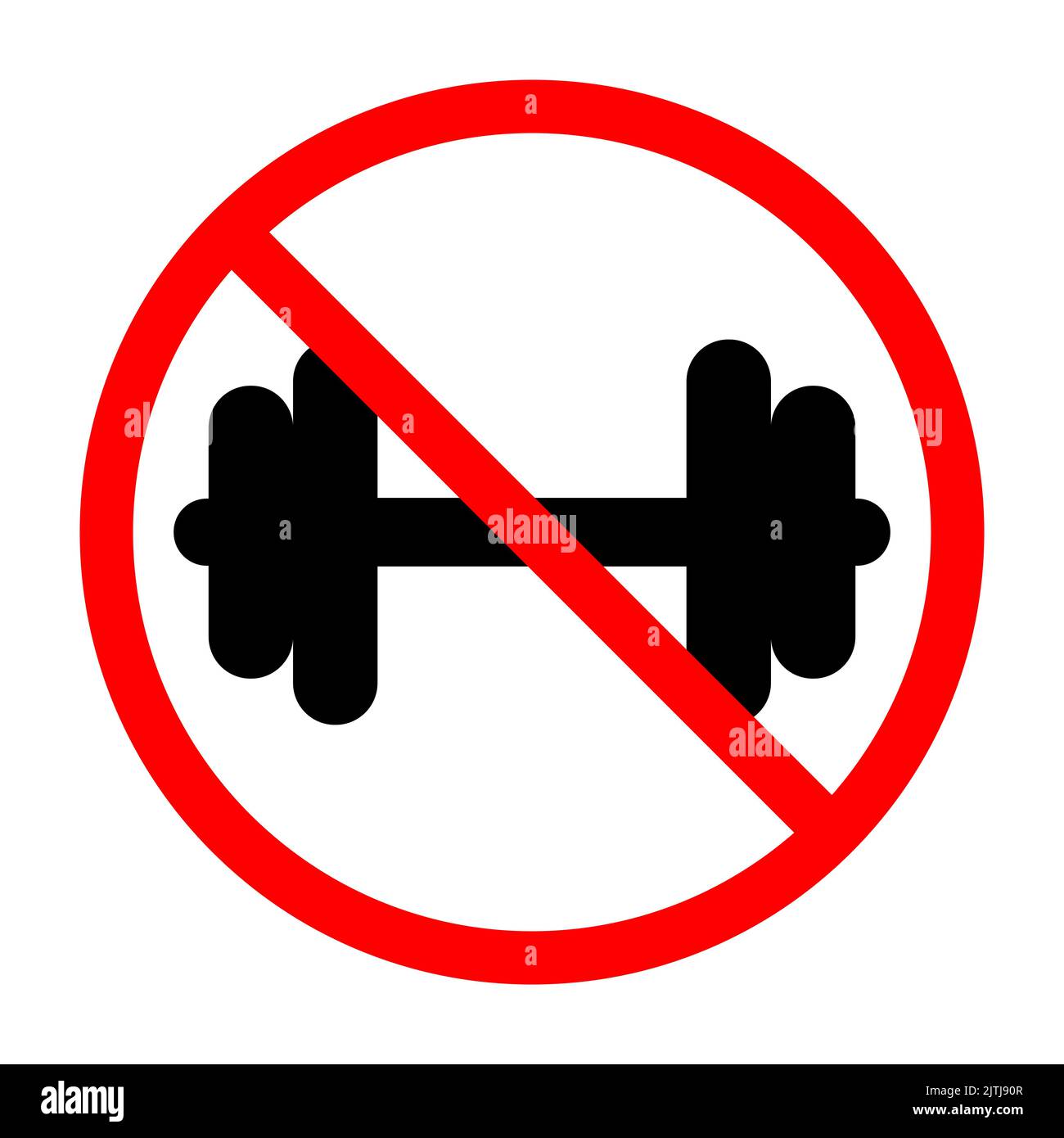 Dumbbell ban sign. Dumbbell is forbidden. Prohibited sign of dumbbell ...