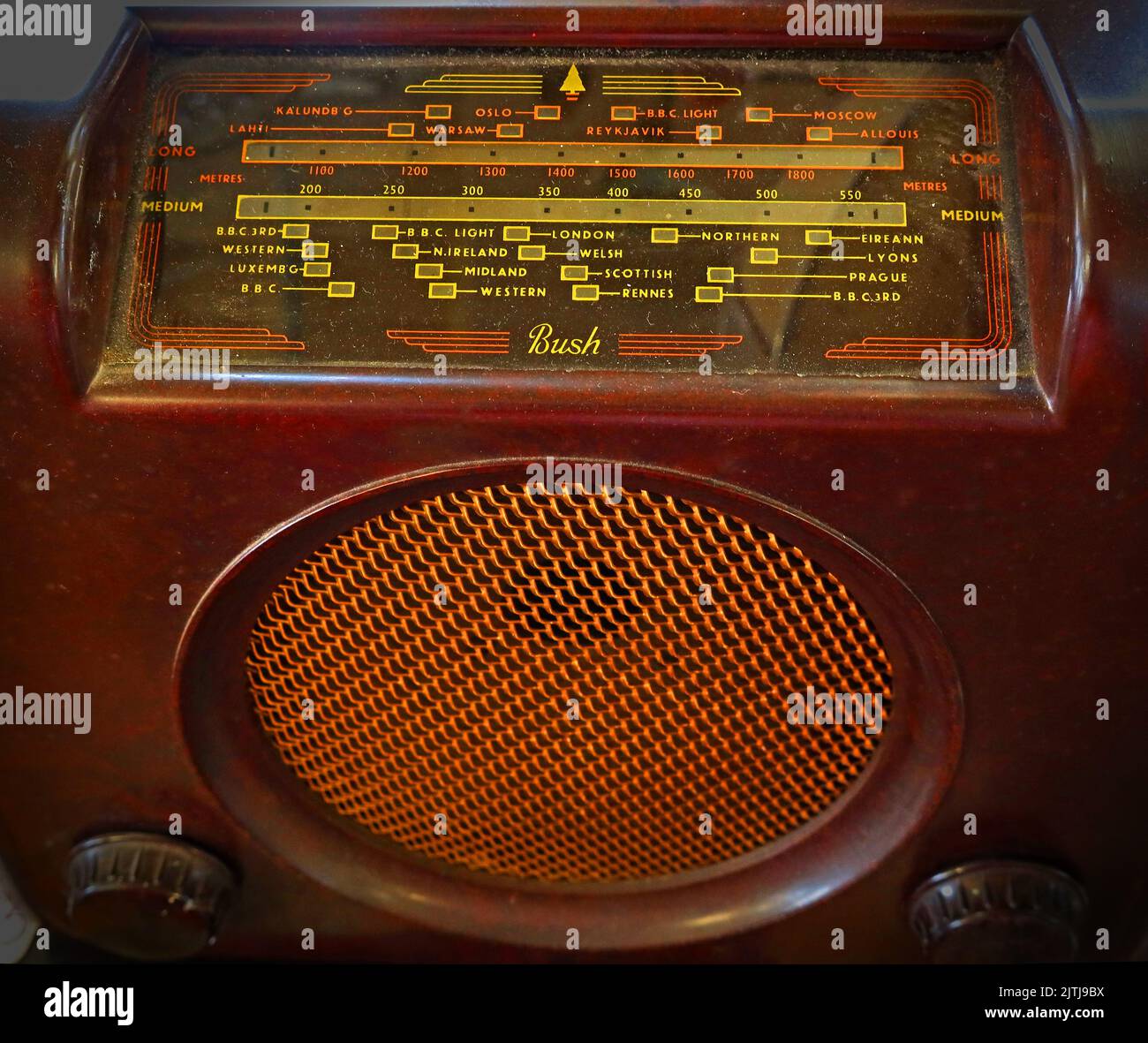 1950s Bush DAC90A valve Bakelite radio with stations scale and big ...