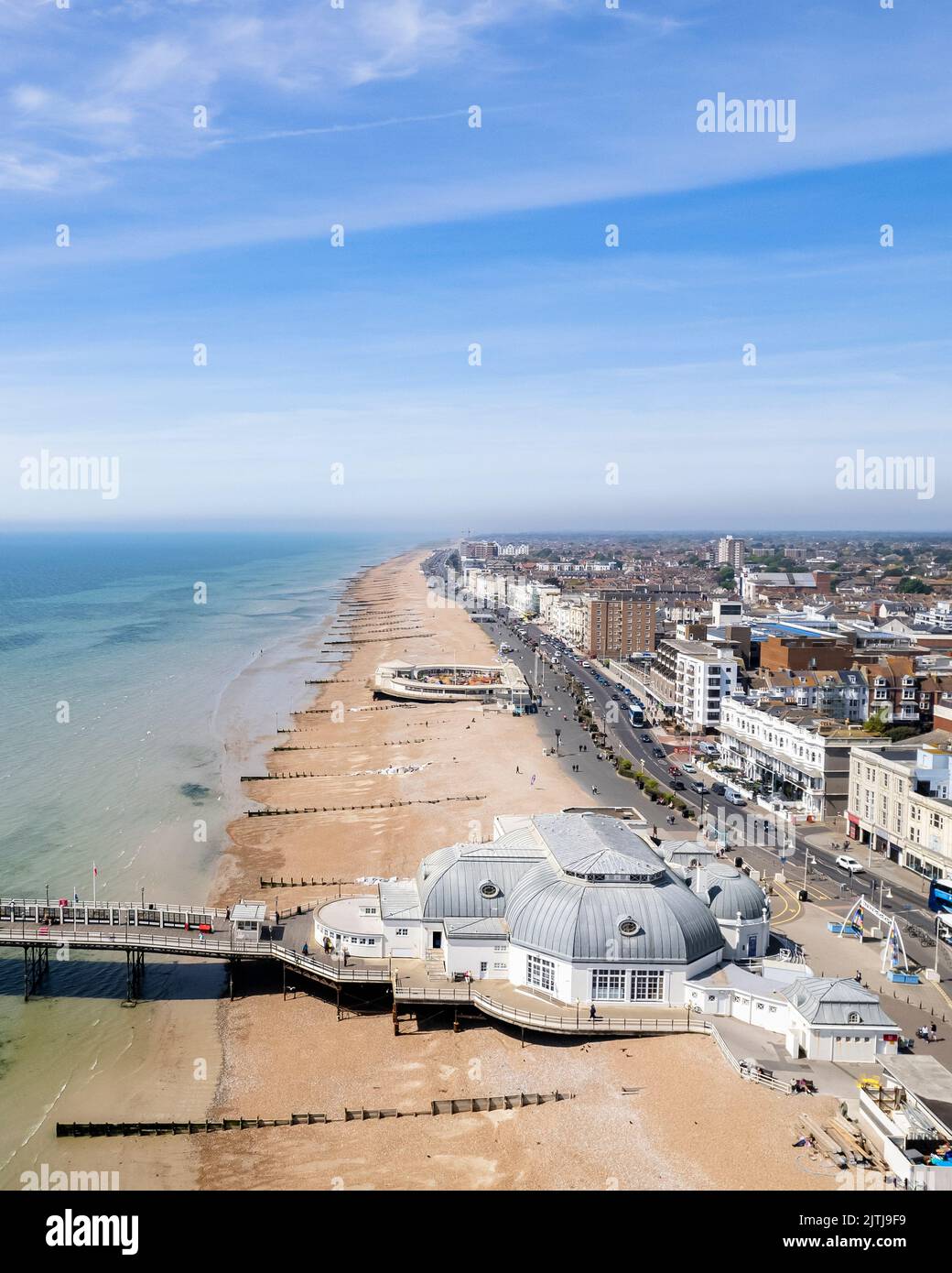 Aerial photography of the British seaside town of Worthing, Worthing ...