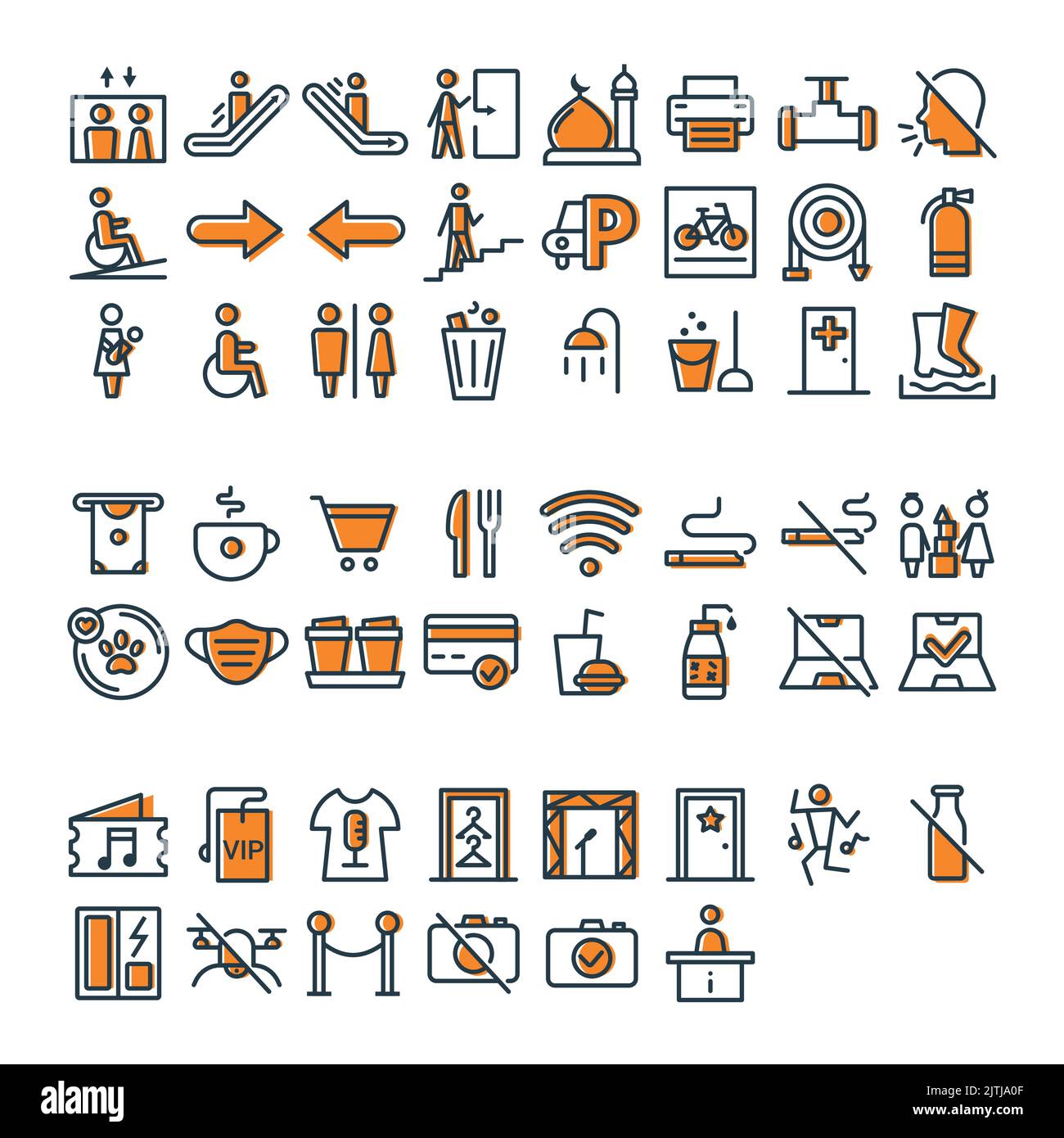 The pack of 54 editable icons pack including wayfinding, warning, and ...