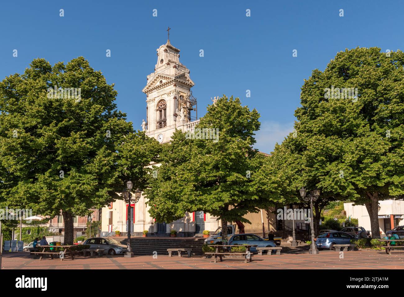 The church of Sant'Andrea in the village of Milo, high on the eastern ...
