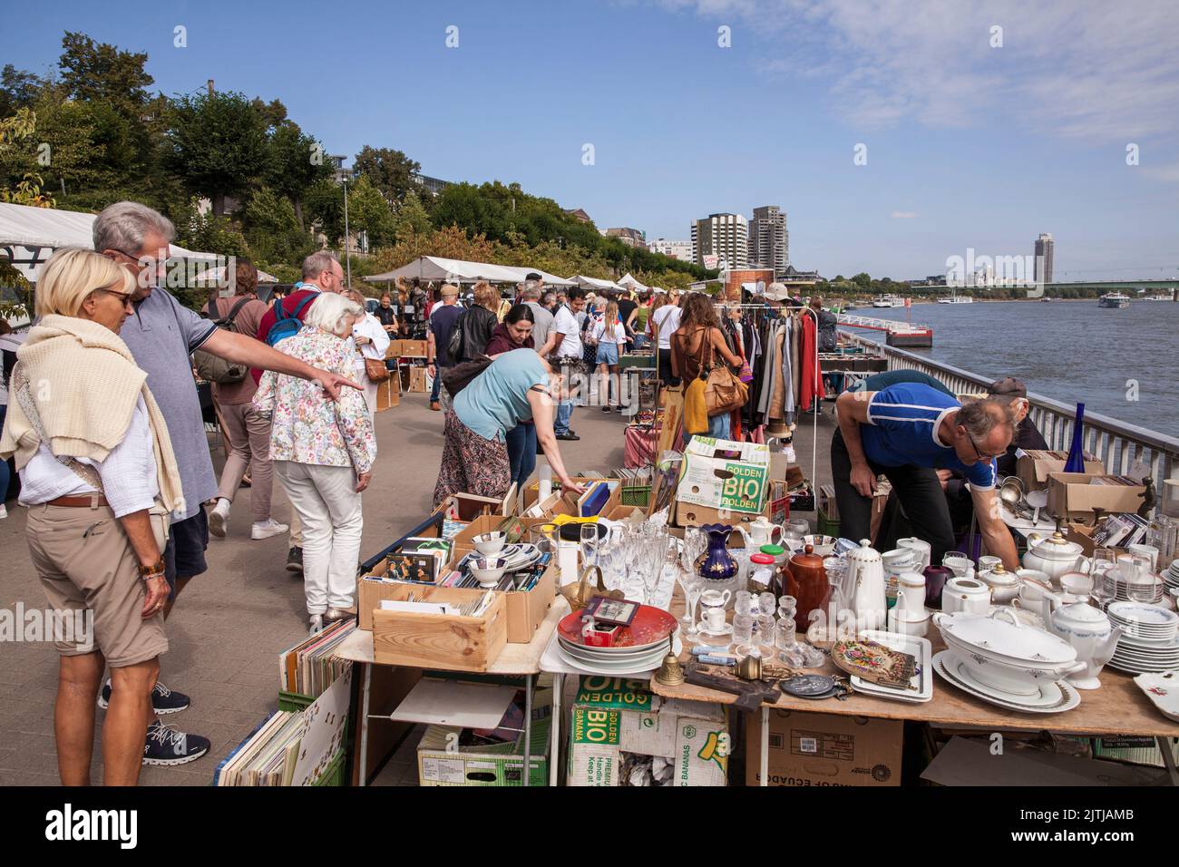 flea market on the banks of the river Rhine between Bastei and ...