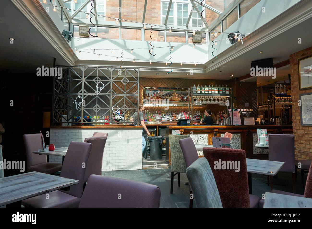 Drinks bar inside a restaurant Stock Photo - Alamy