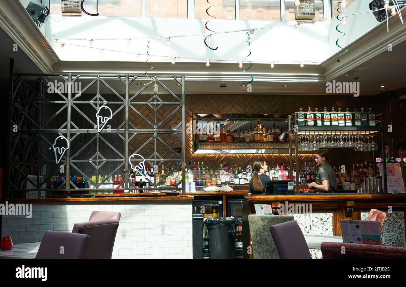 Drinks bar inside a restaurant Stock Photo - Alamy