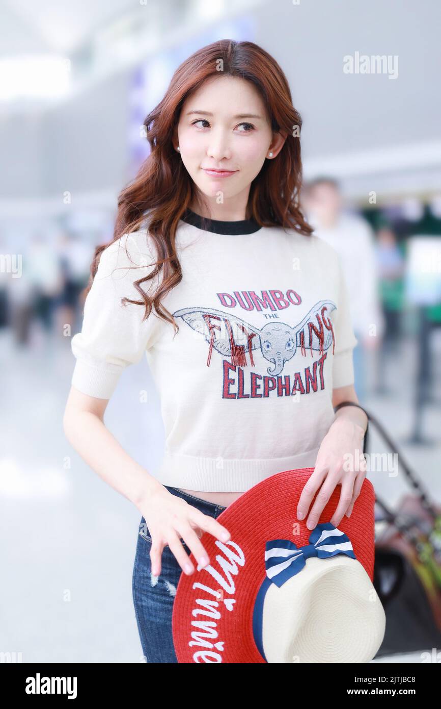 Taiwanese actress Lin Chi-ling arrives at the Shanghai Hongqiao ...