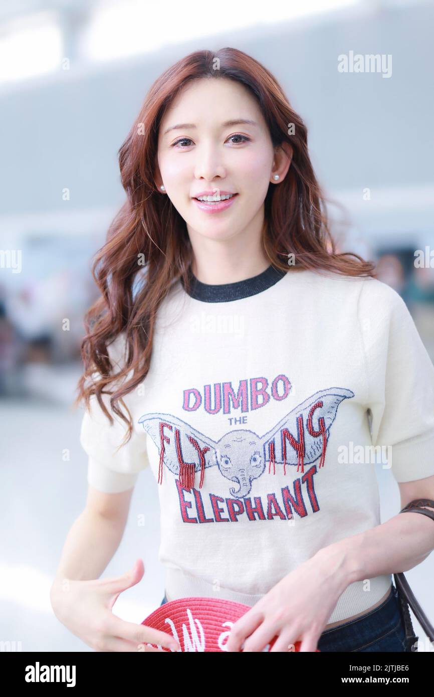 Taiwanese actress Lin Chi-ling arrives at the Shanghai Hongqiao ...