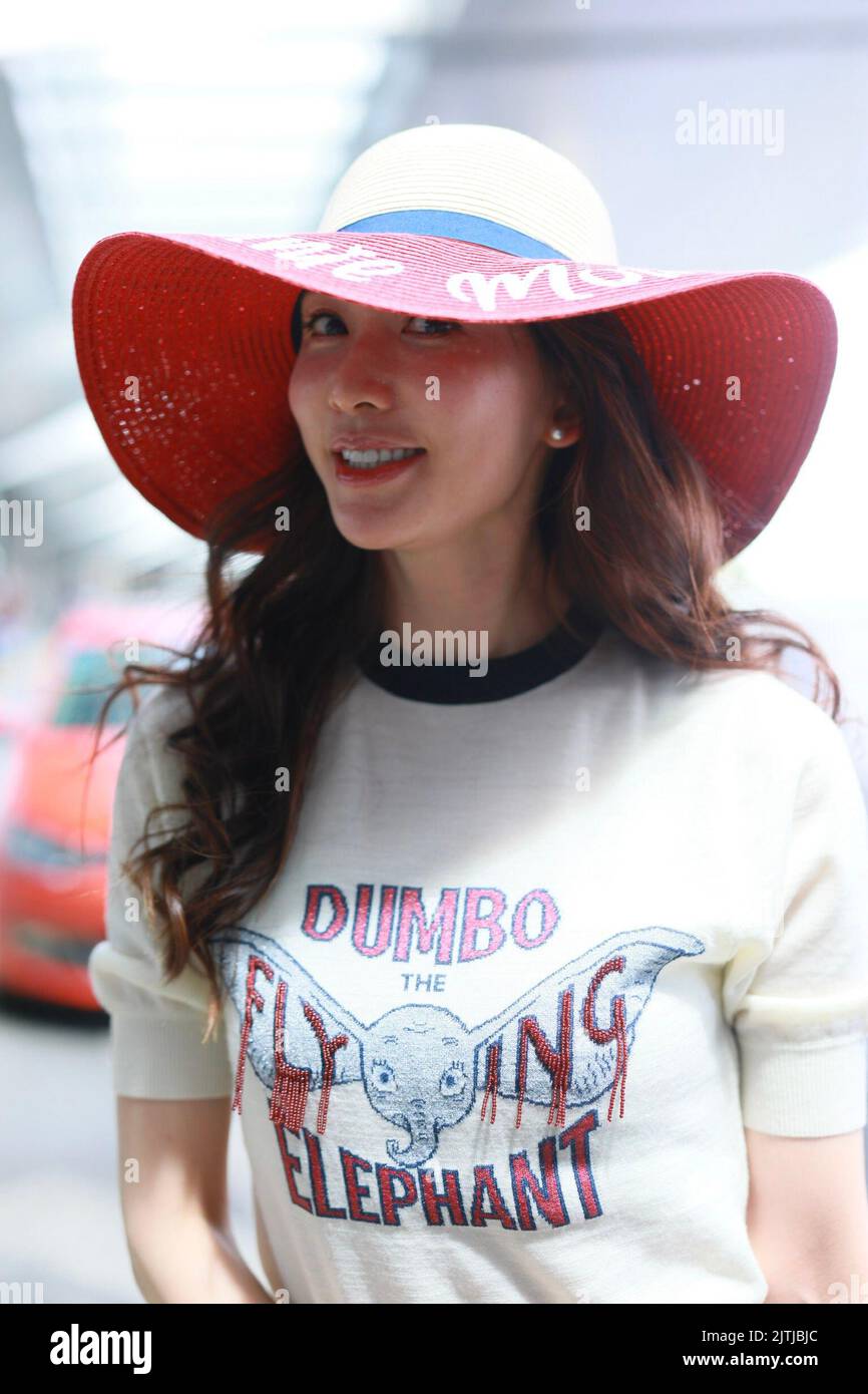 Taiwanese actress Lin Chi-ling arrives at the Shanghai Hongqiao ...