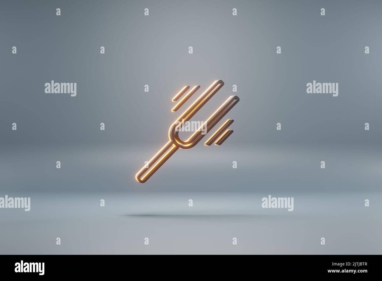 Beautiful black Tuning Fork Vibrating with yellow light symbol icons on ...