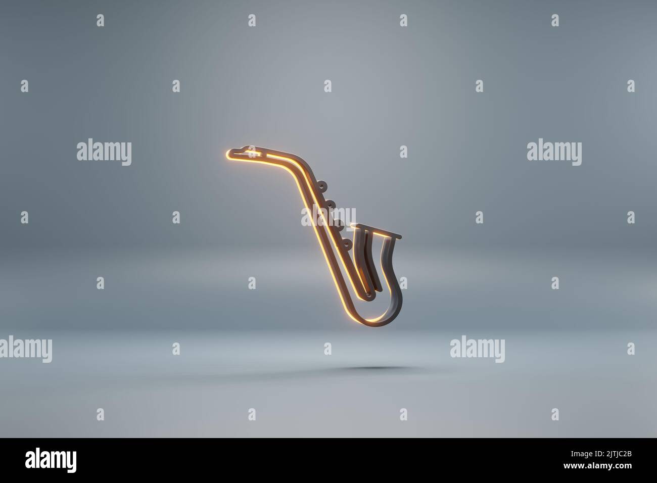 Beautiful black Inclined Saxofon with yellow light symbol icons on a ...