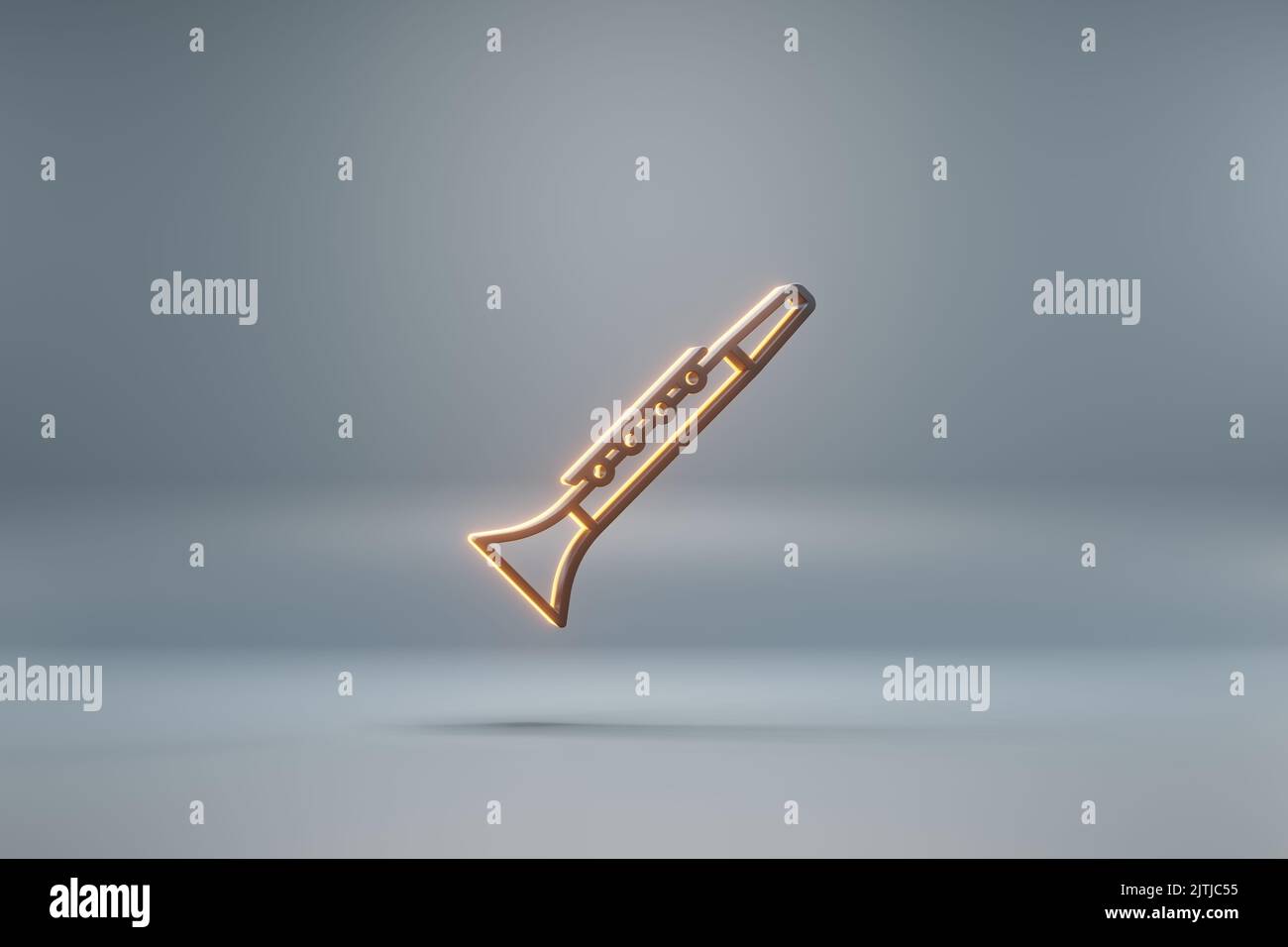 Beautiful black Inclined Clarinet with yellow light symbol icons on a ...
