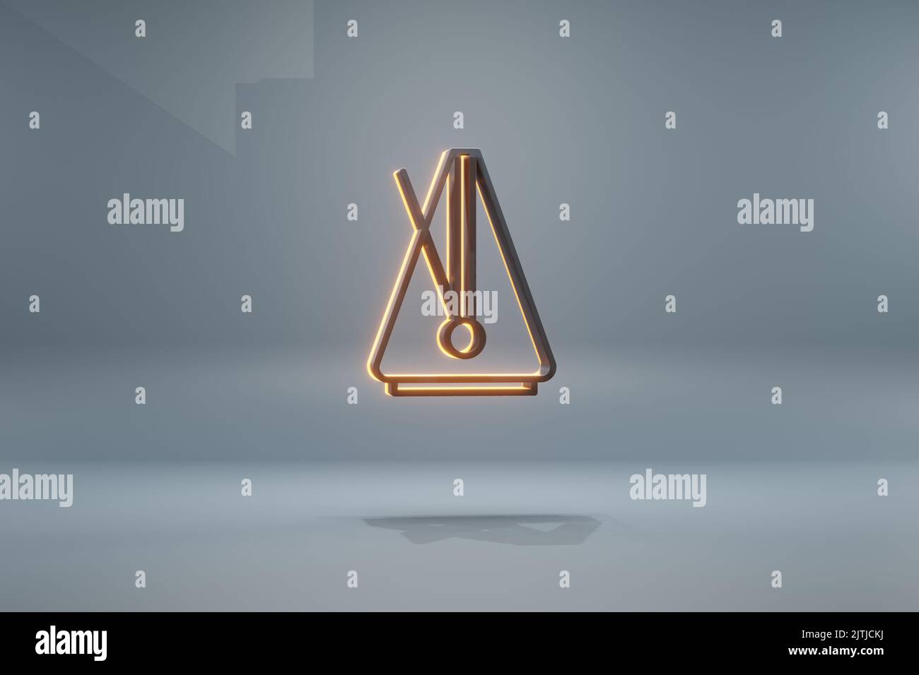 Beautiful black Big Metronome with yellow light symbol icons on a blue ...