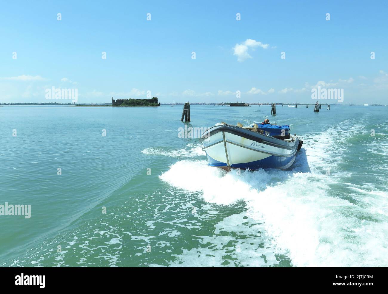 Panoramic of the city of Venice from a tour boat, Italy, Europe Stock ...