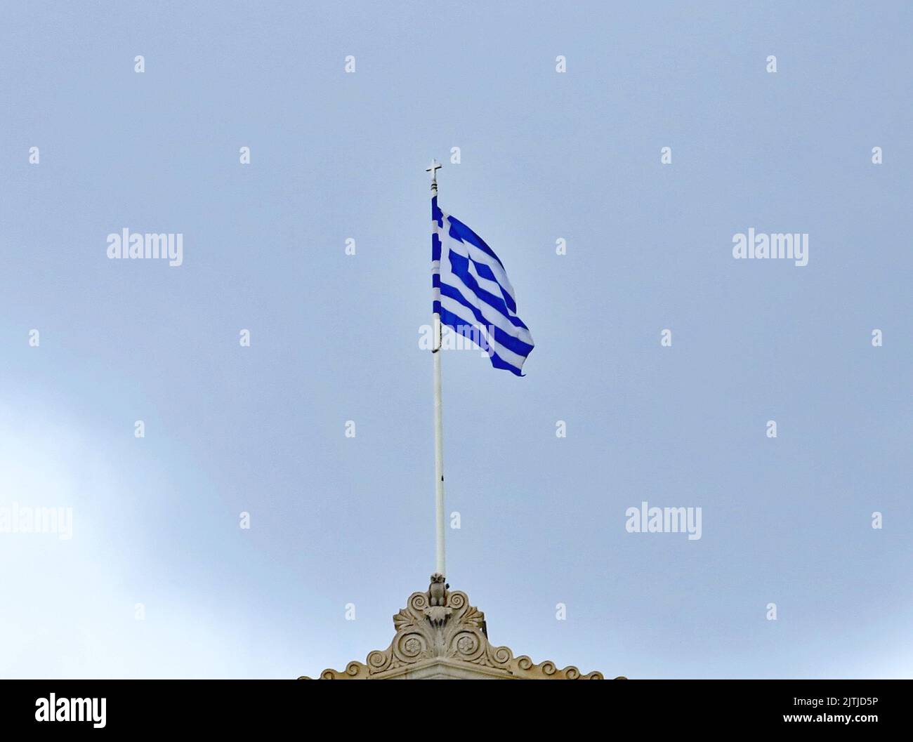 Greek flag in Athens, Greece, Europe Stock Photo - Alamy