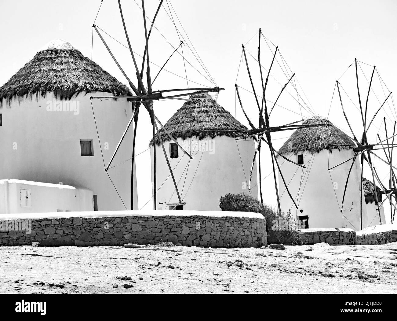 Typical Greek architecture in the coast of Mykonos, Greece, Europe ...