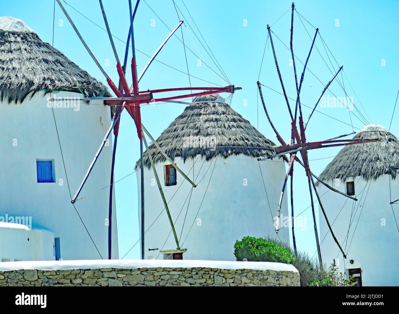Typical Greek architecture in the coast of Mykonos, Greece, Europe ...