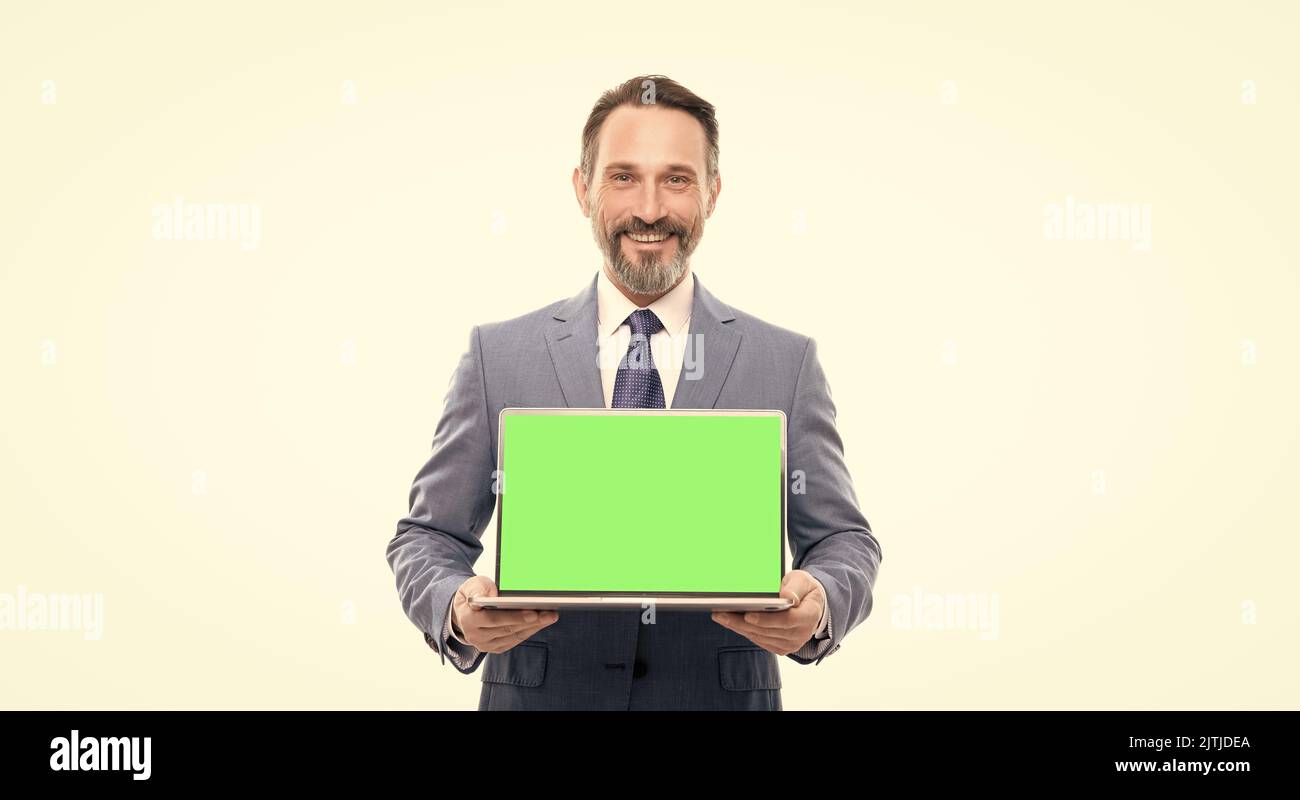 webinar pc advertisement. businessman presenting product. presentation ...