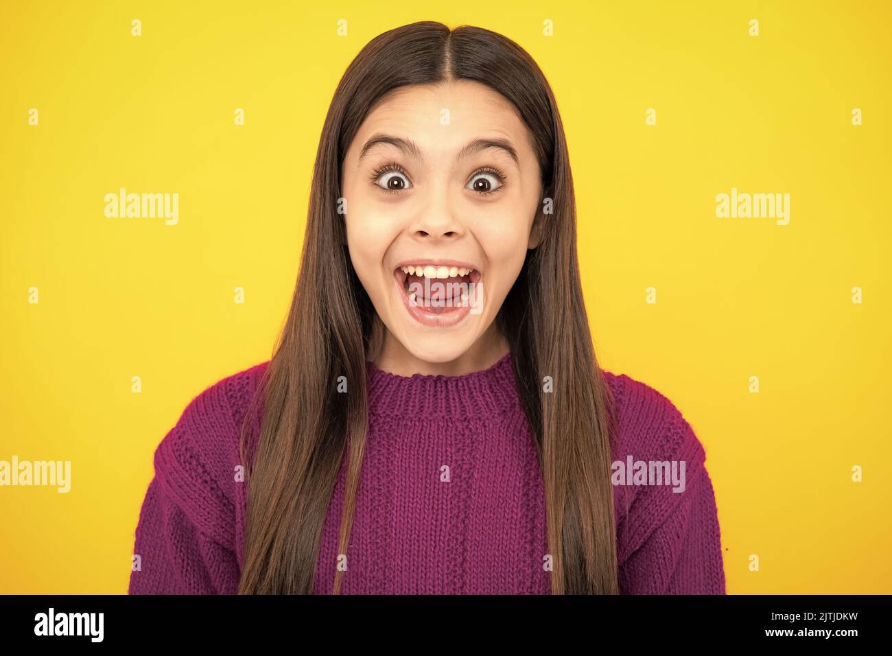 Kids lifestyle and emotions. Excited face. Amazed expression, cheerful ...