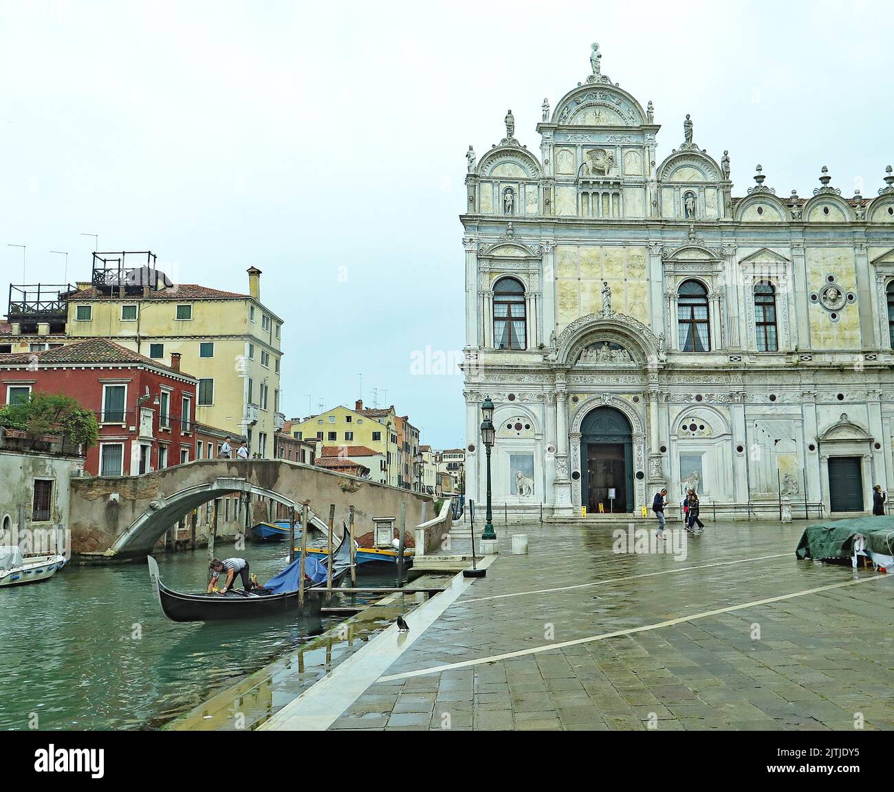 Panoramic of the city of Venice from a tour boat, Italy, Europe Stock ...