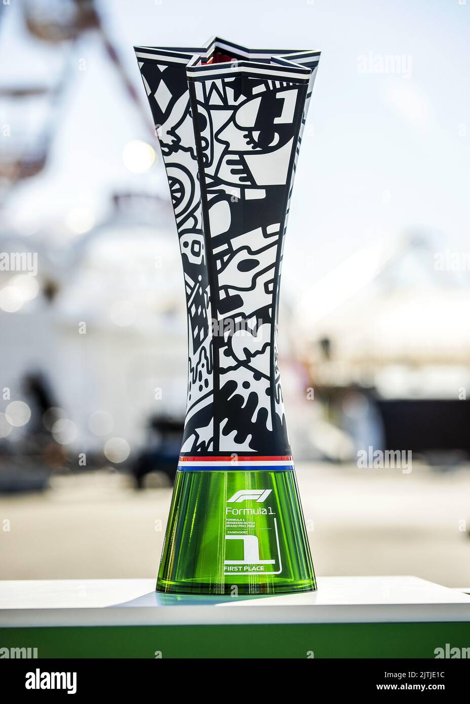 2022-08-31 12:06:20 ZANDVOORT - The F1 Trophy at the Zandvoort circuit ...