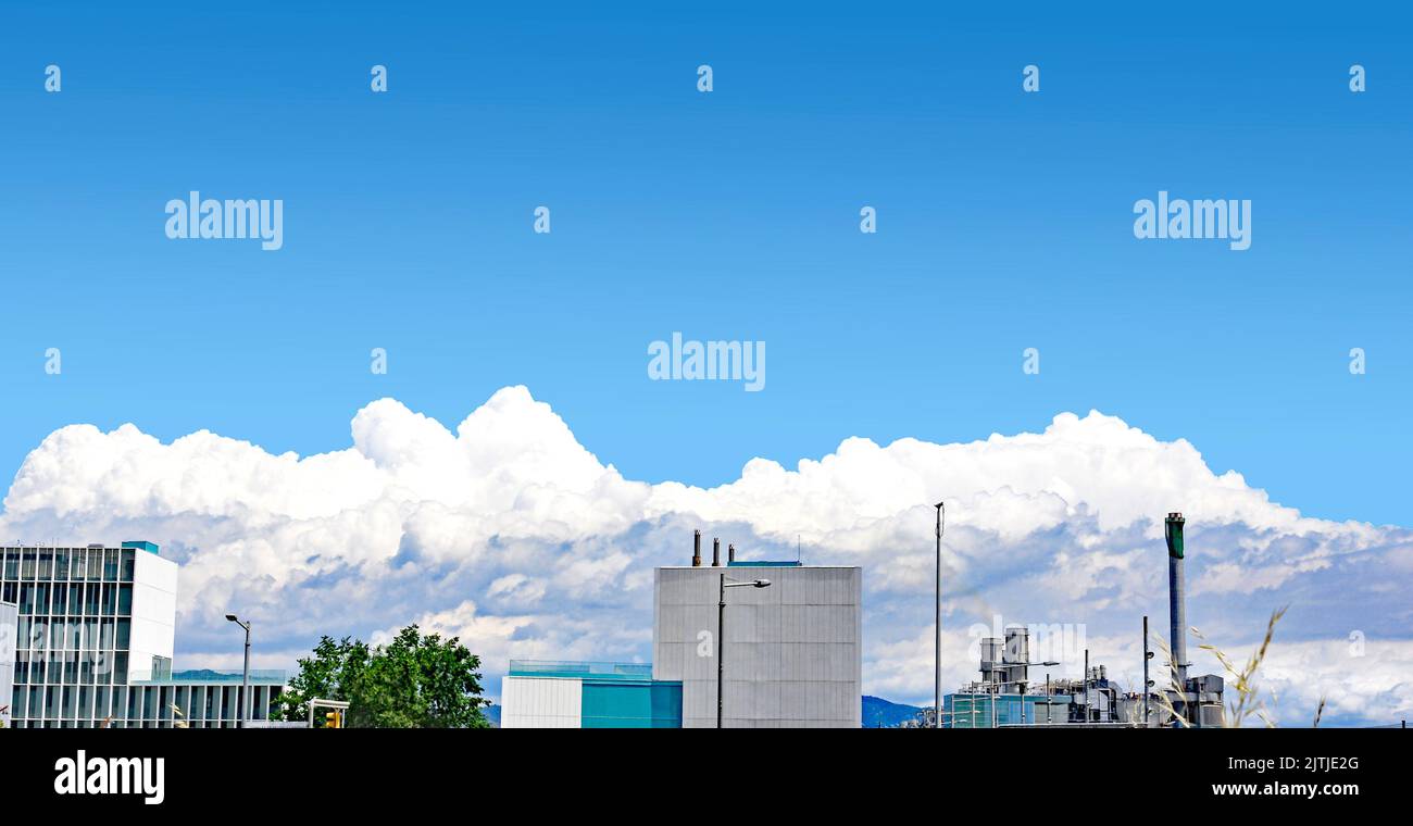 Cumulus nimbus over the city of Barcelona, Catalunya, Spain, Europe ...