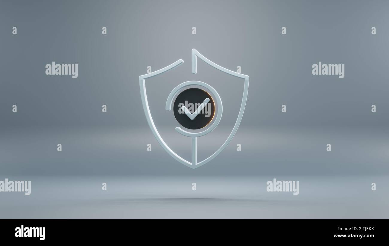 Beautiful Security Shield symbol icons on a blue background. 3d ...