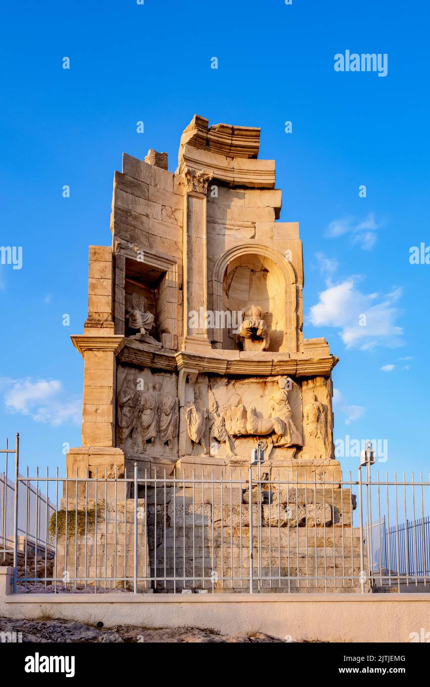 Philopappos Monument at sunrise, Philopappos Hill, Athens, Attica ...