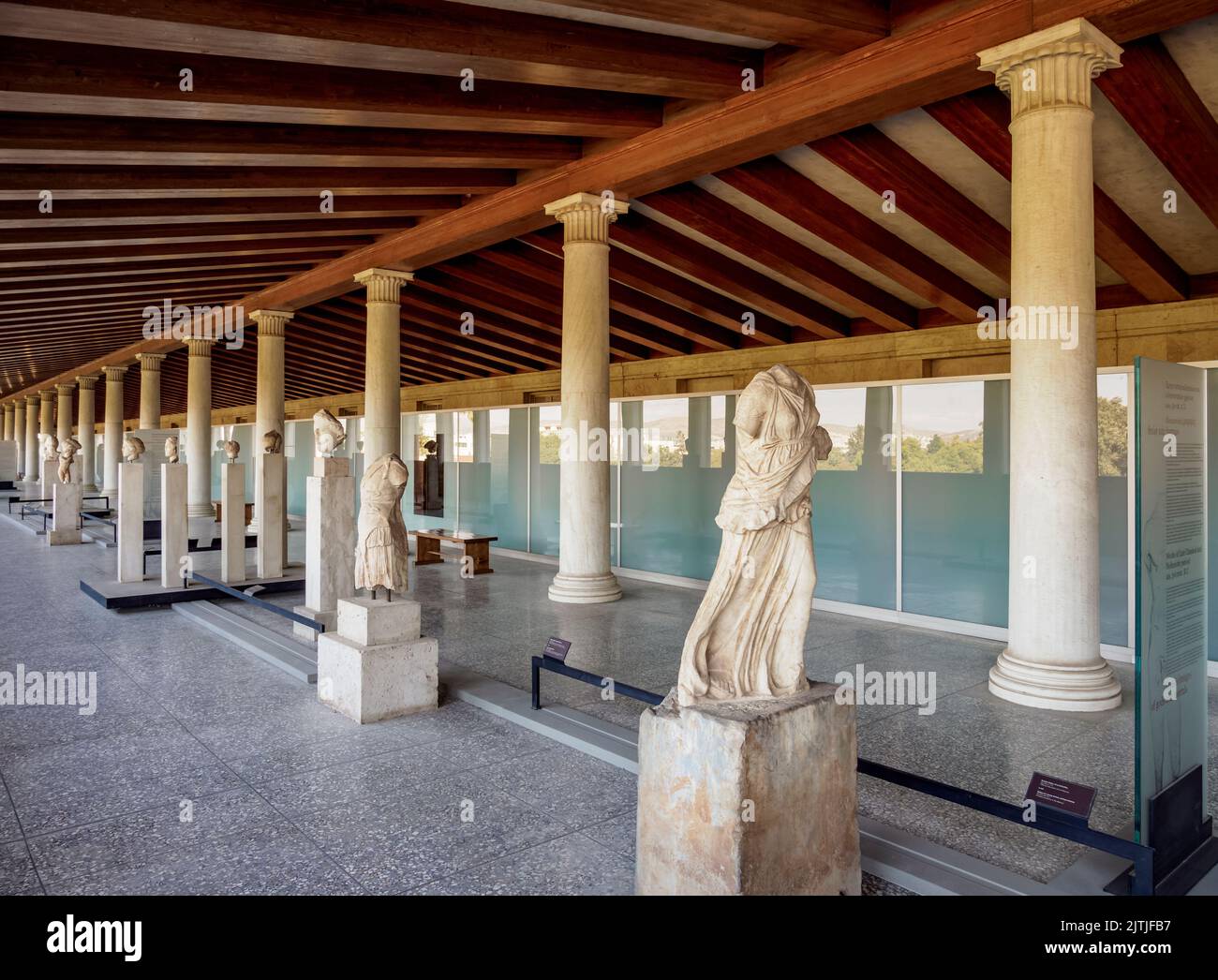 Sculptures in Stoa of Attalos, Museum of the Ancient Agora, Athens ...
