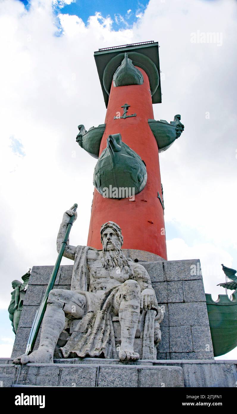 Rostral column in a gardens of Saint Petersburg, Russian Federation ...