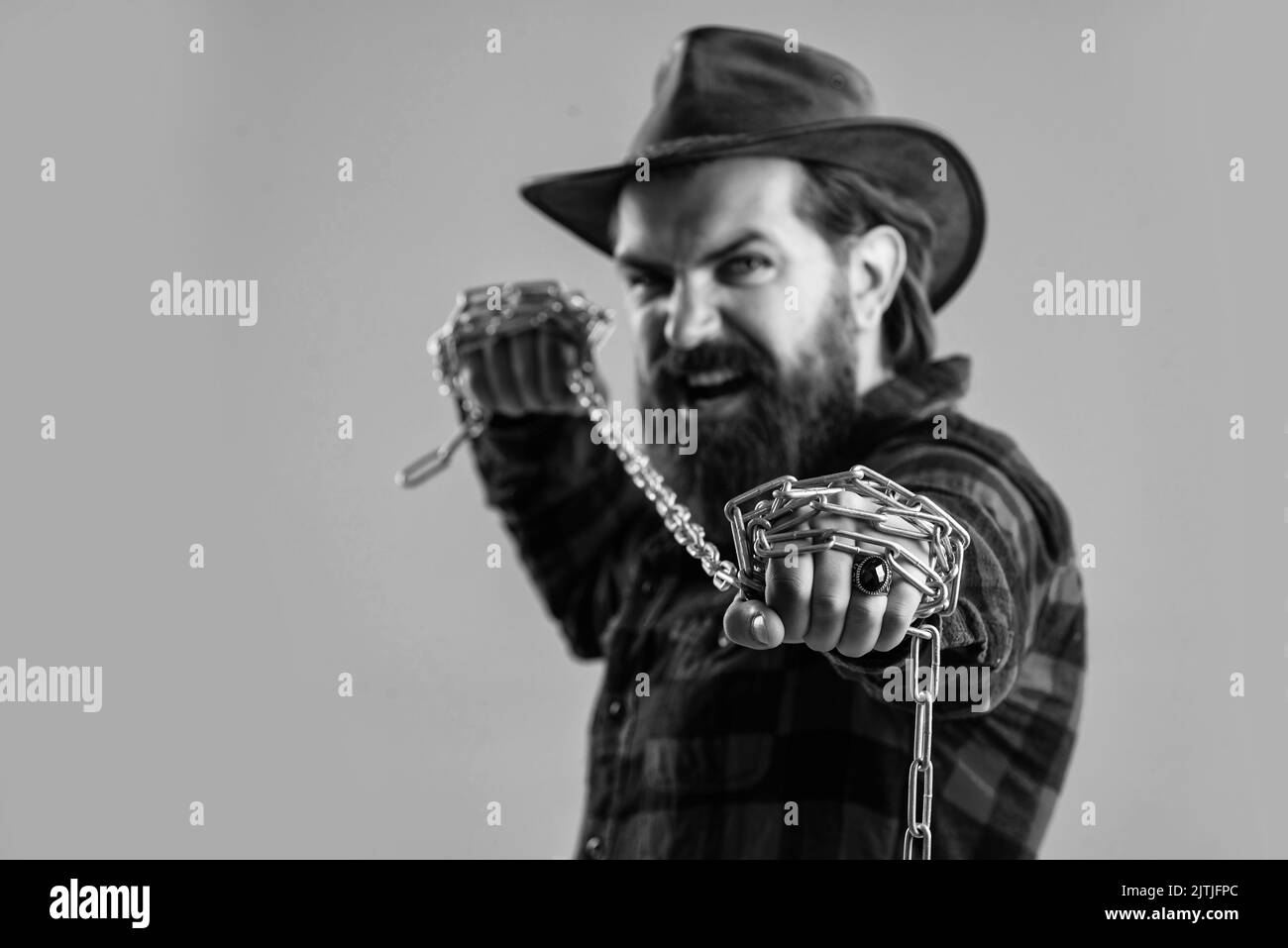 Man chain neck Black and White Stock Photos & Images - Alamy