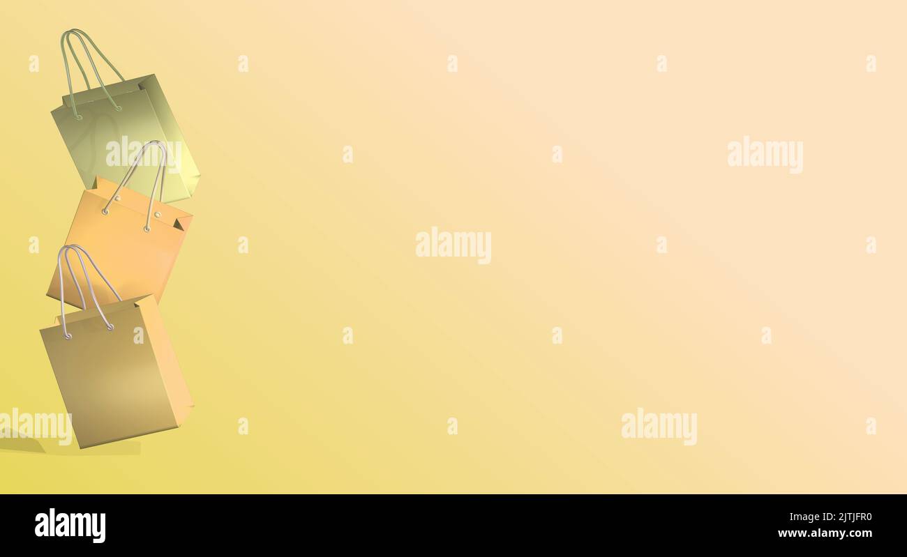 sale background banner 3D render rendered fashion carrier bag bags and ...