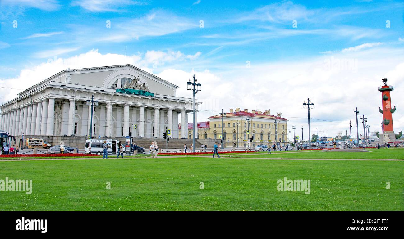 Rostral column in a gardens of Saint Petersburg, Russian Federation ...