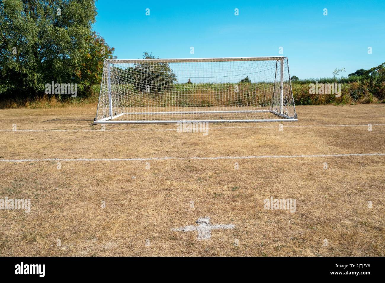 Football pitch during drought conditions Sutton Suffolk England Stock ...