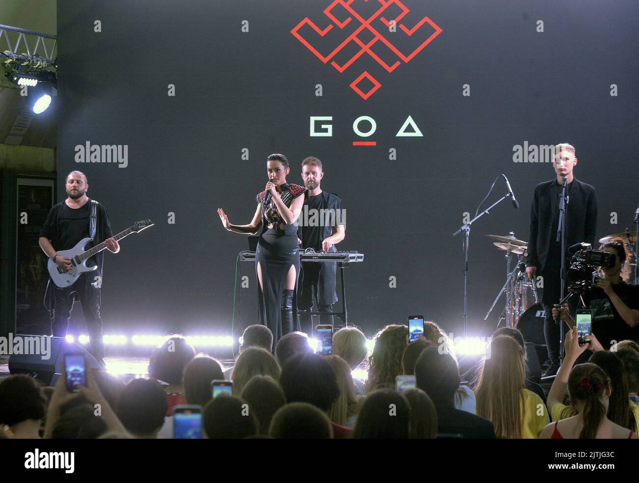 KYIV, UKRAINE - AUGUST 30, 2022 - The Go A band performs during the ...