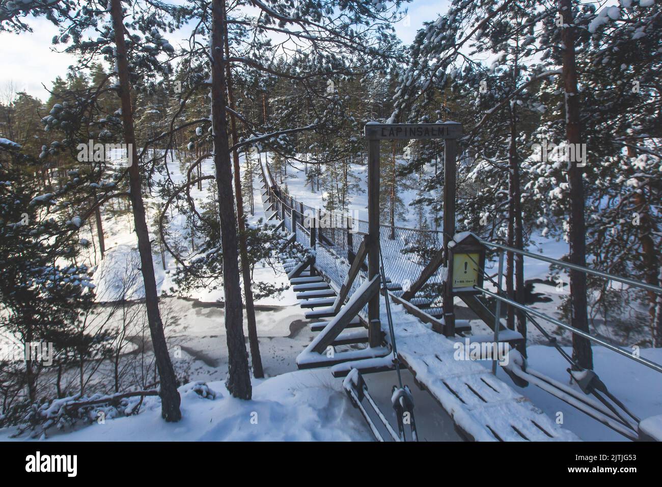 Repovesi National Park, aerial winter view, landscape view of a finnish ...