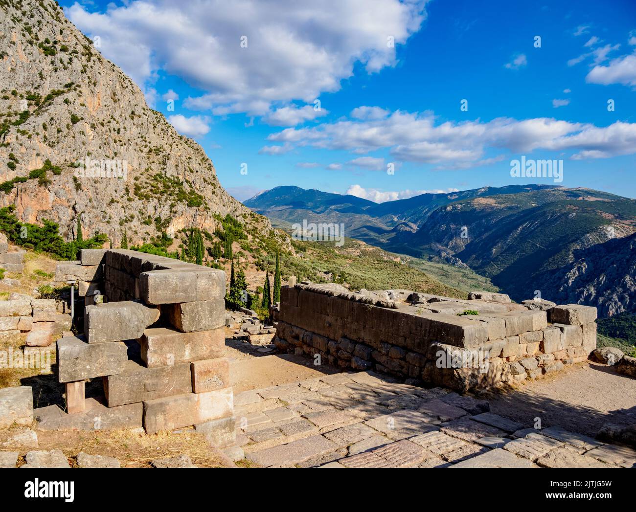 Treasuries of Siphnians and Megarians, Delphi, Phocis, Greece Stock ...