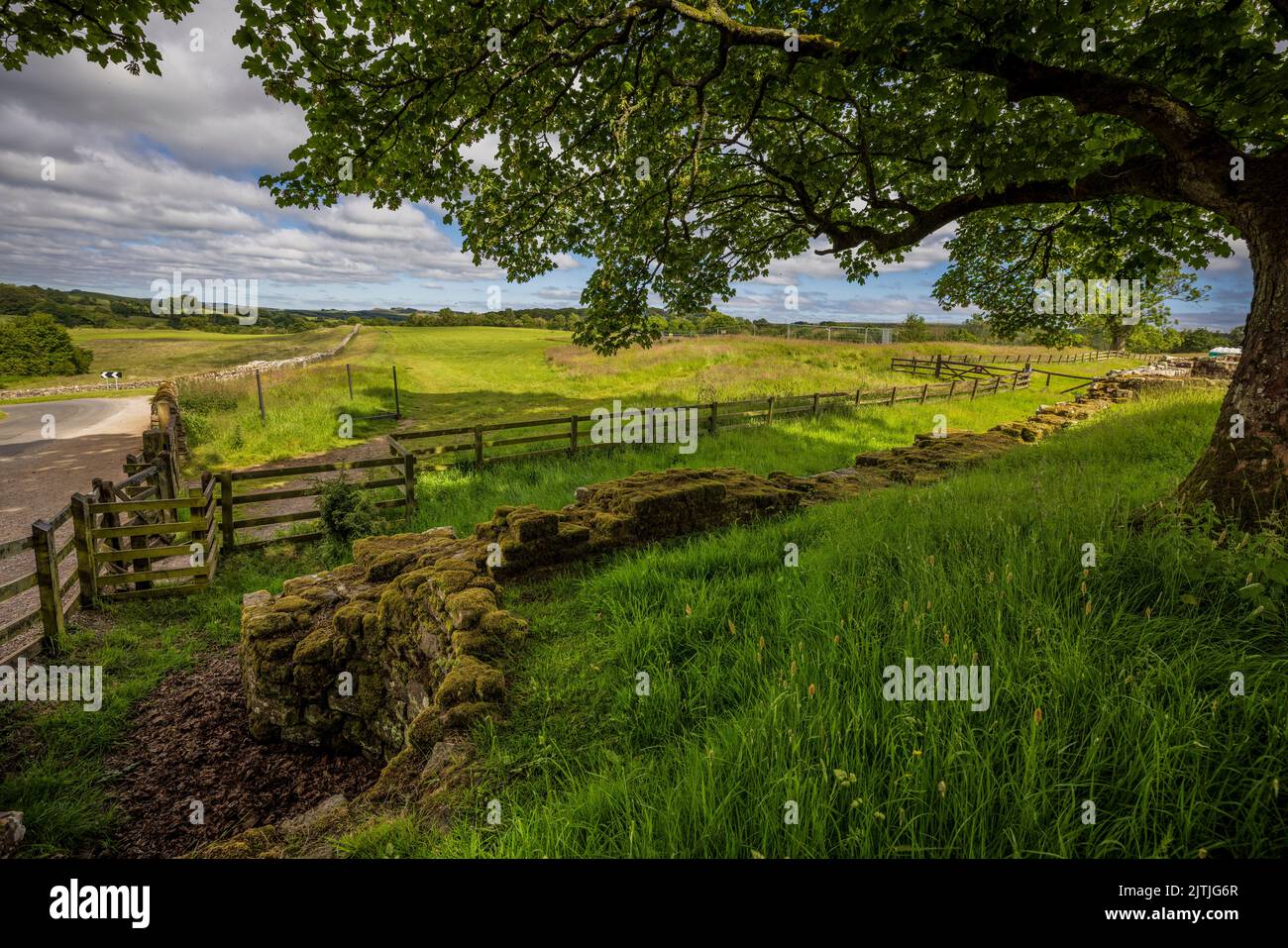 The north east corner of Birdoswald (Banna) Roman Fort with Hadrian’s ...