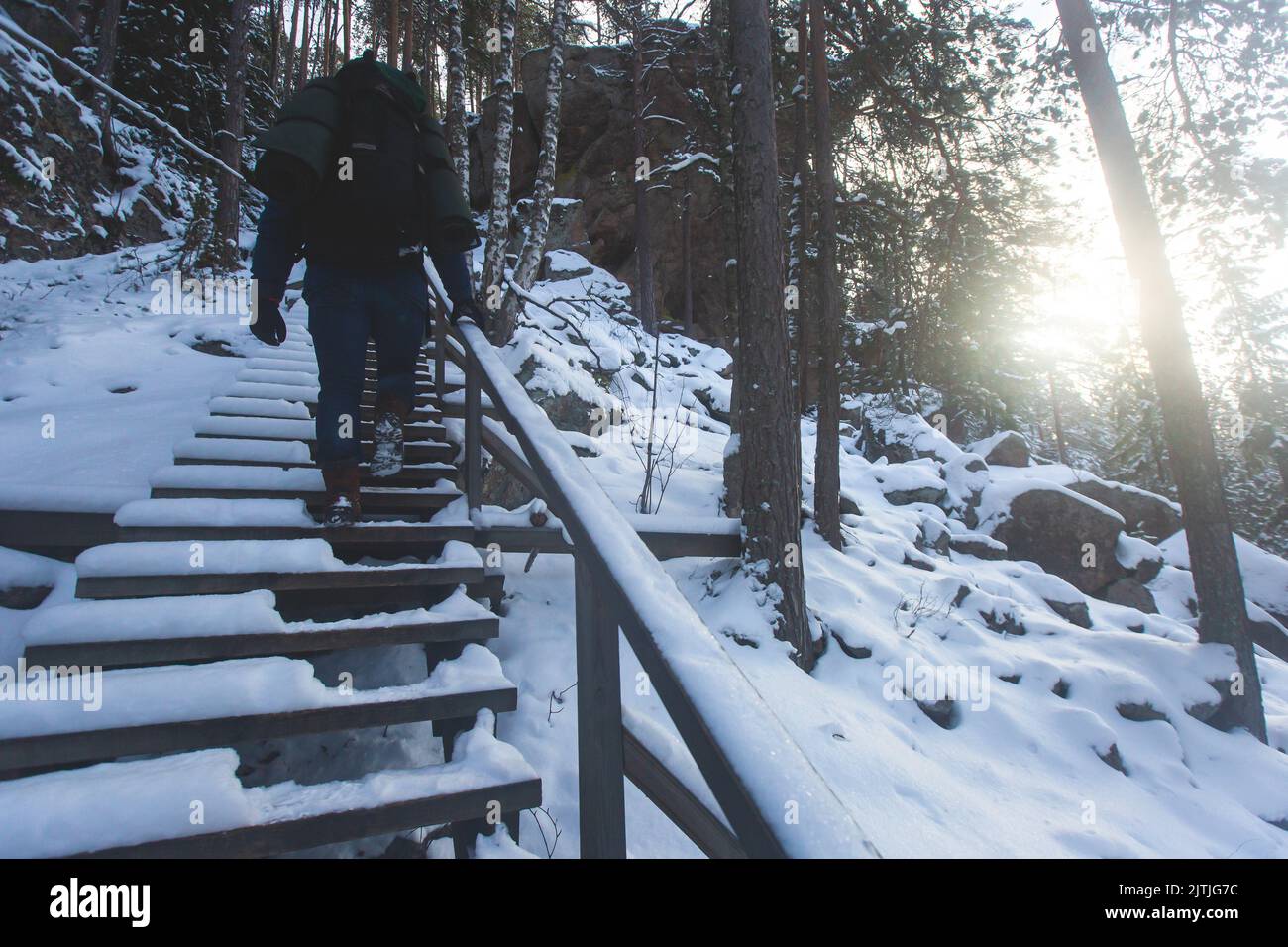 Repovesi National Park, aerial winter view, landscape view of a finnish ...