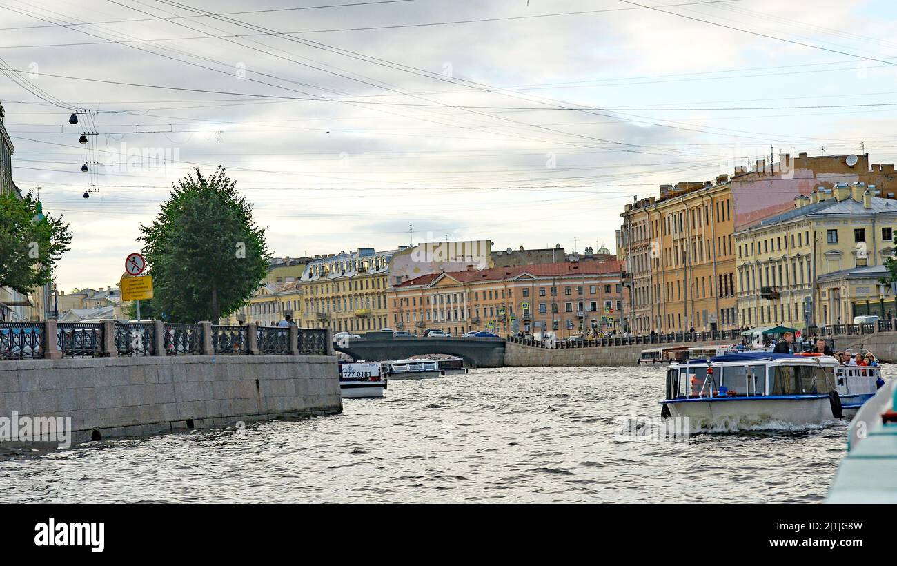 Navigable river transport in Saint Petersburg in the Russian Federation ...