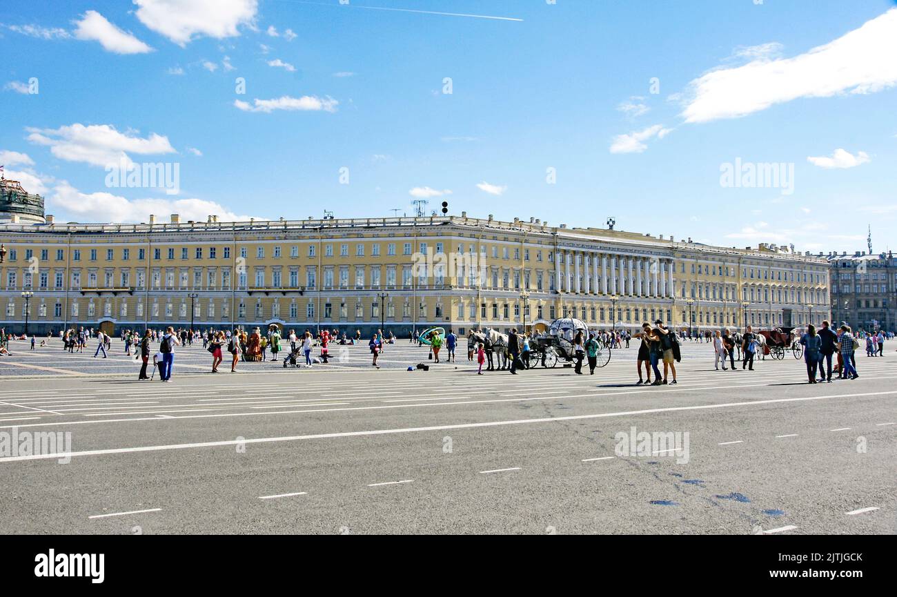 Hermitage Palace Square, Saint Petersburg, Russian Federation, Russia ...