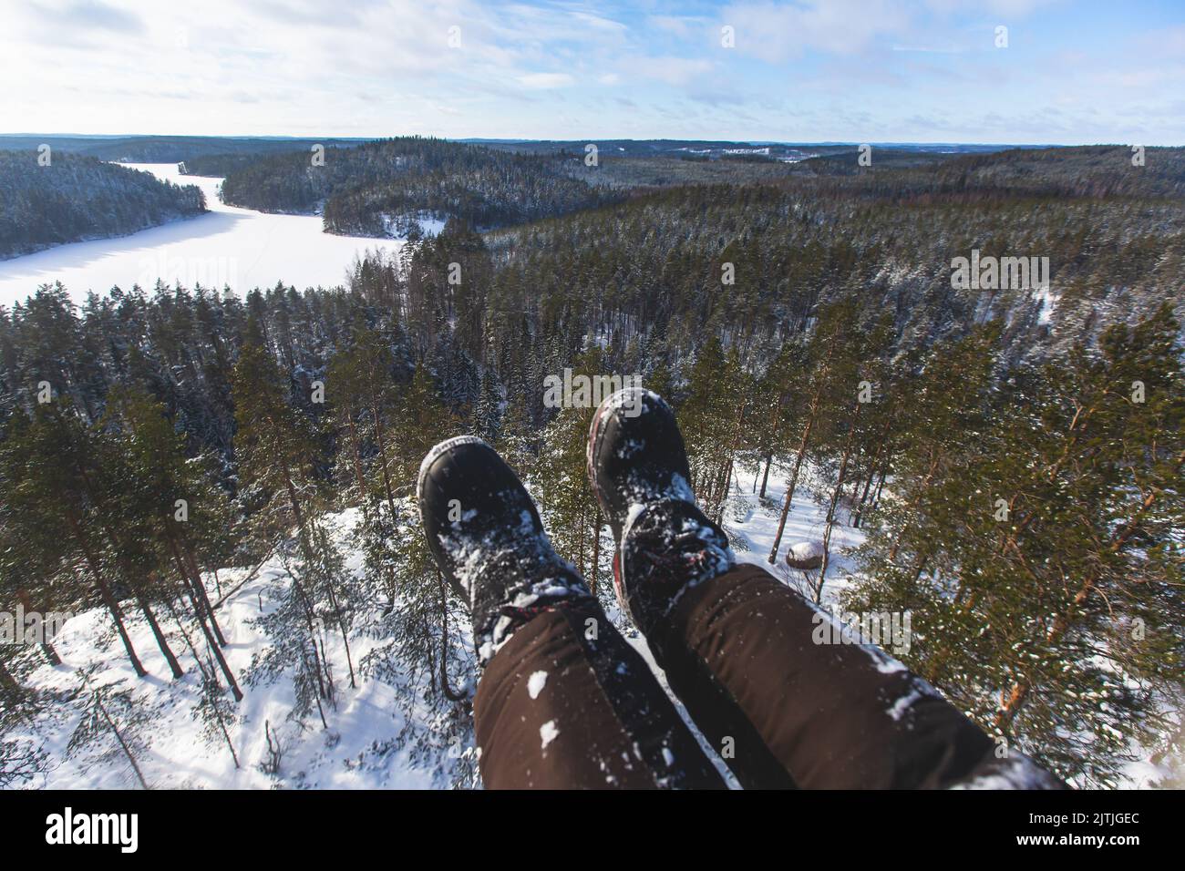 Repovesi National Park, aerial winter view, landscape view of a finnish ...