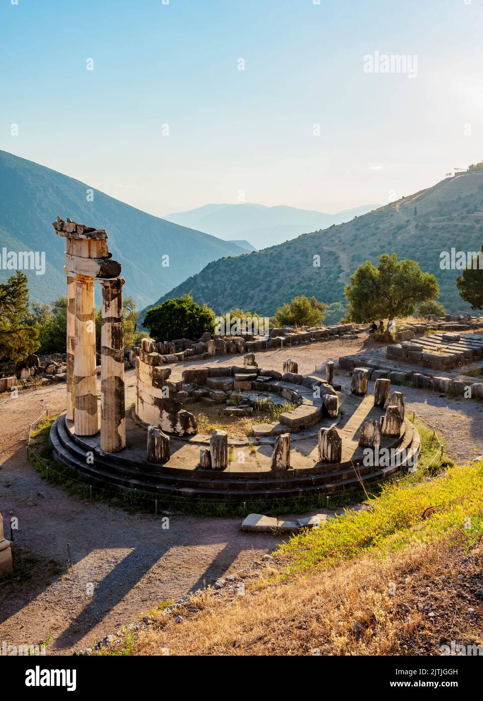 Tholos of Delphi, Temple of Athena Pronaia, sunset, Delphi, Phocis ...