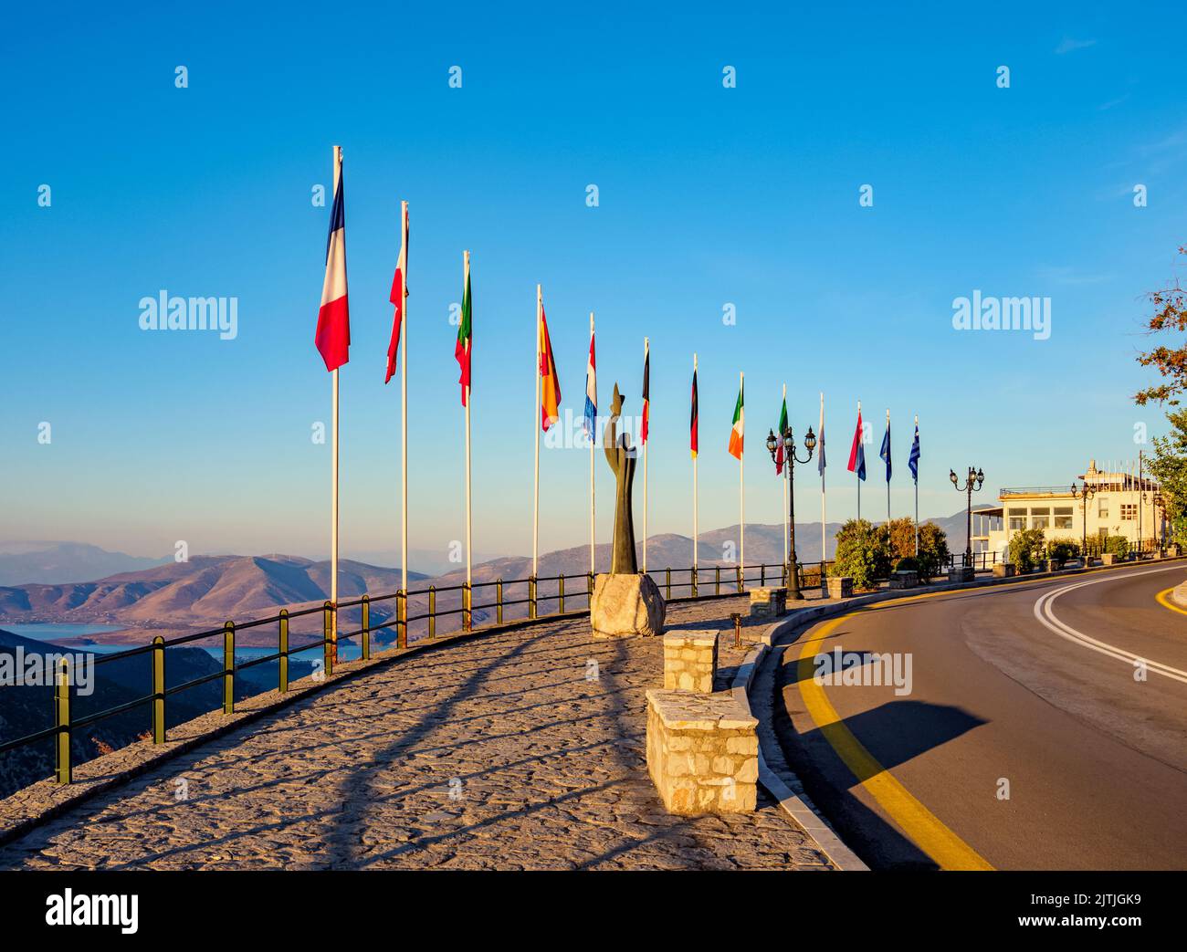 Entrance to the town of Delphi, Phocis, Greece Stock Photo - Alamy