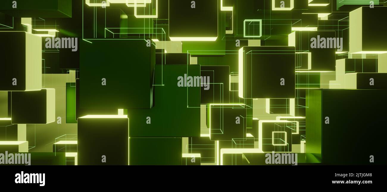 Abstract square shapes green banner background Stock Photo - Alamy Abstract square shapes green banner background Stock Photo - Alamy
