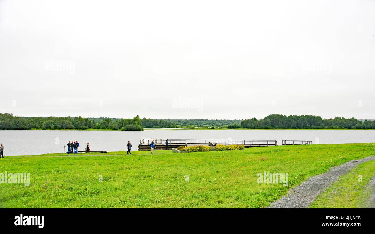 Panoramic of Mandrogi with woman weaving and selling typical of the ...