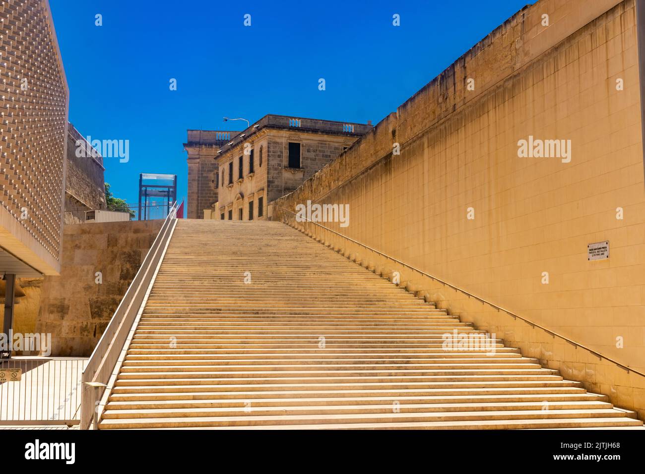 Stairs in the main square of Valletta, Malta Stock Photo - Alamy