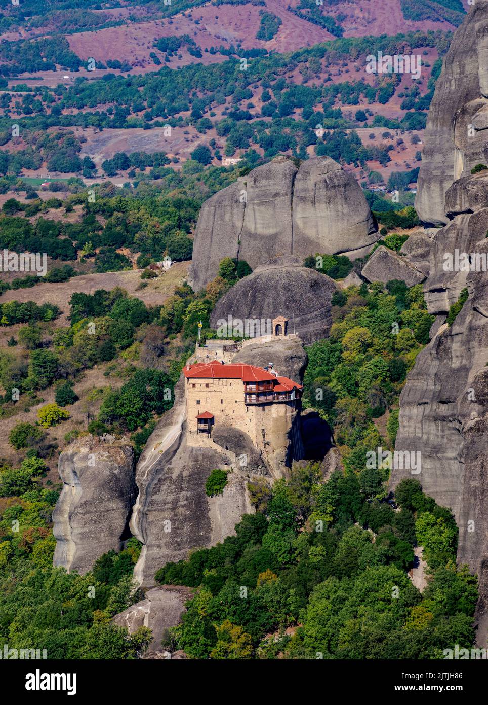 Monastery of Saint Nicholas Anapafsas, elevated view, Meteora, Thessaly ...