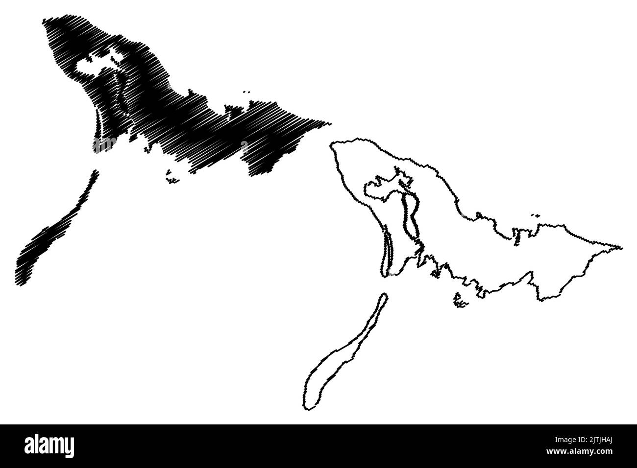 Crooked island vector map Cut Out Stock Images & Pictures - Alamy