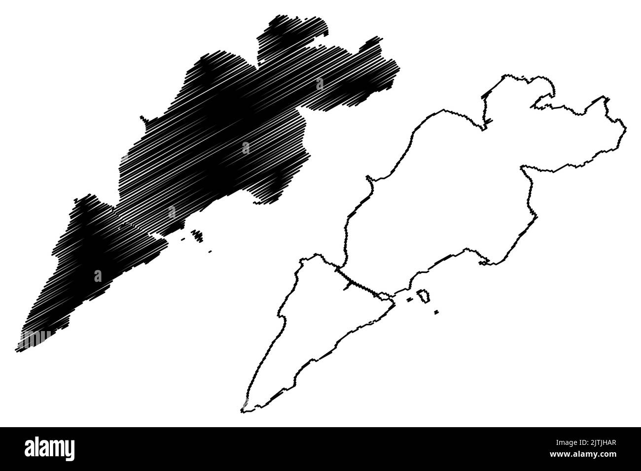 Guanaja island map Black and White Stock Photos & Images - Alamy