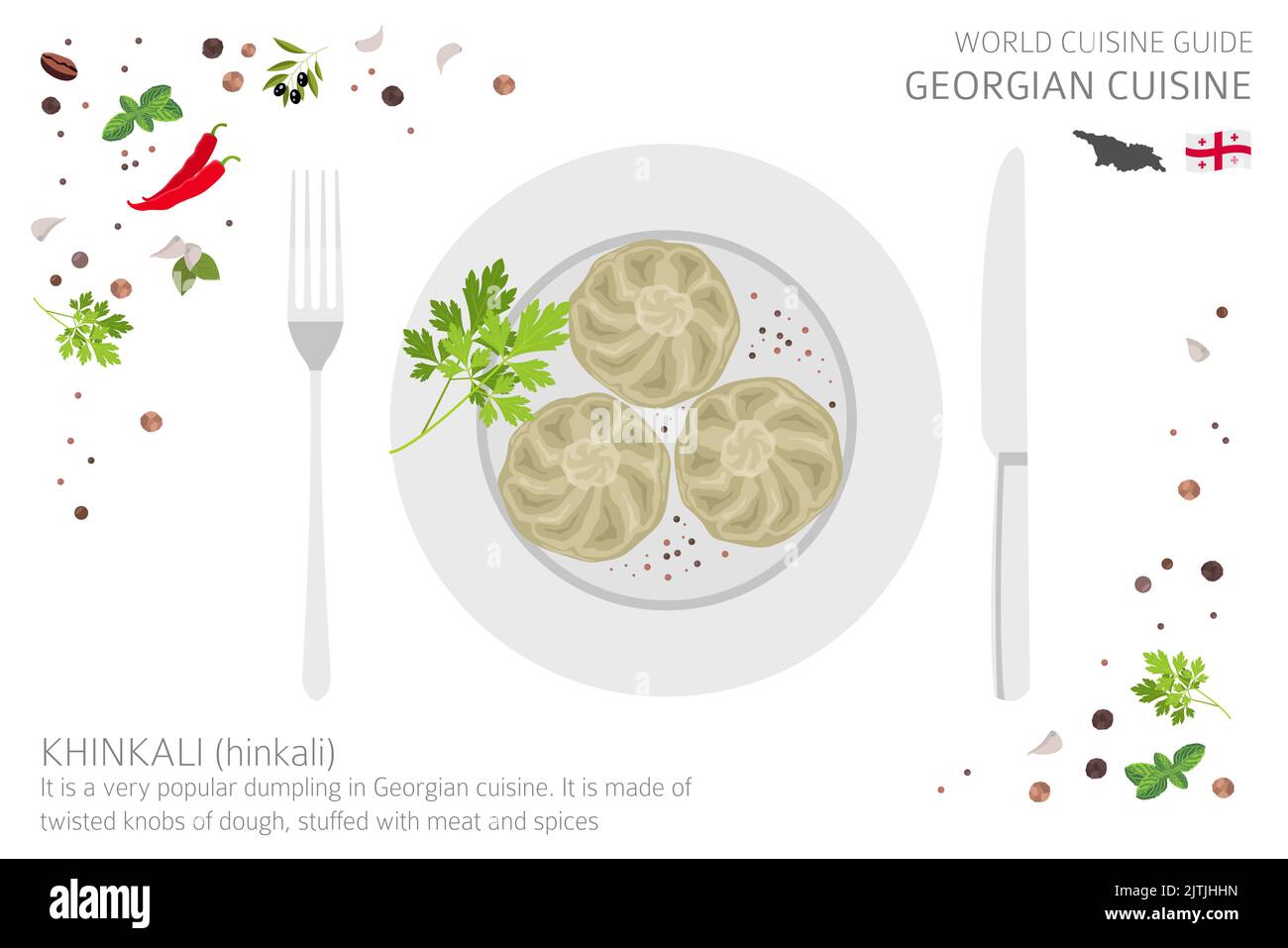 World cuisine guide. Georgian cuisine. Khinkali, georgian dumplings ...