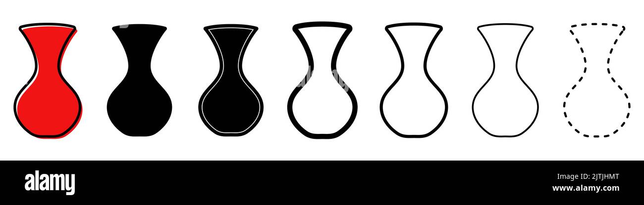 Vase icon. Vase logo. Set of different icons of vases. Vector ...